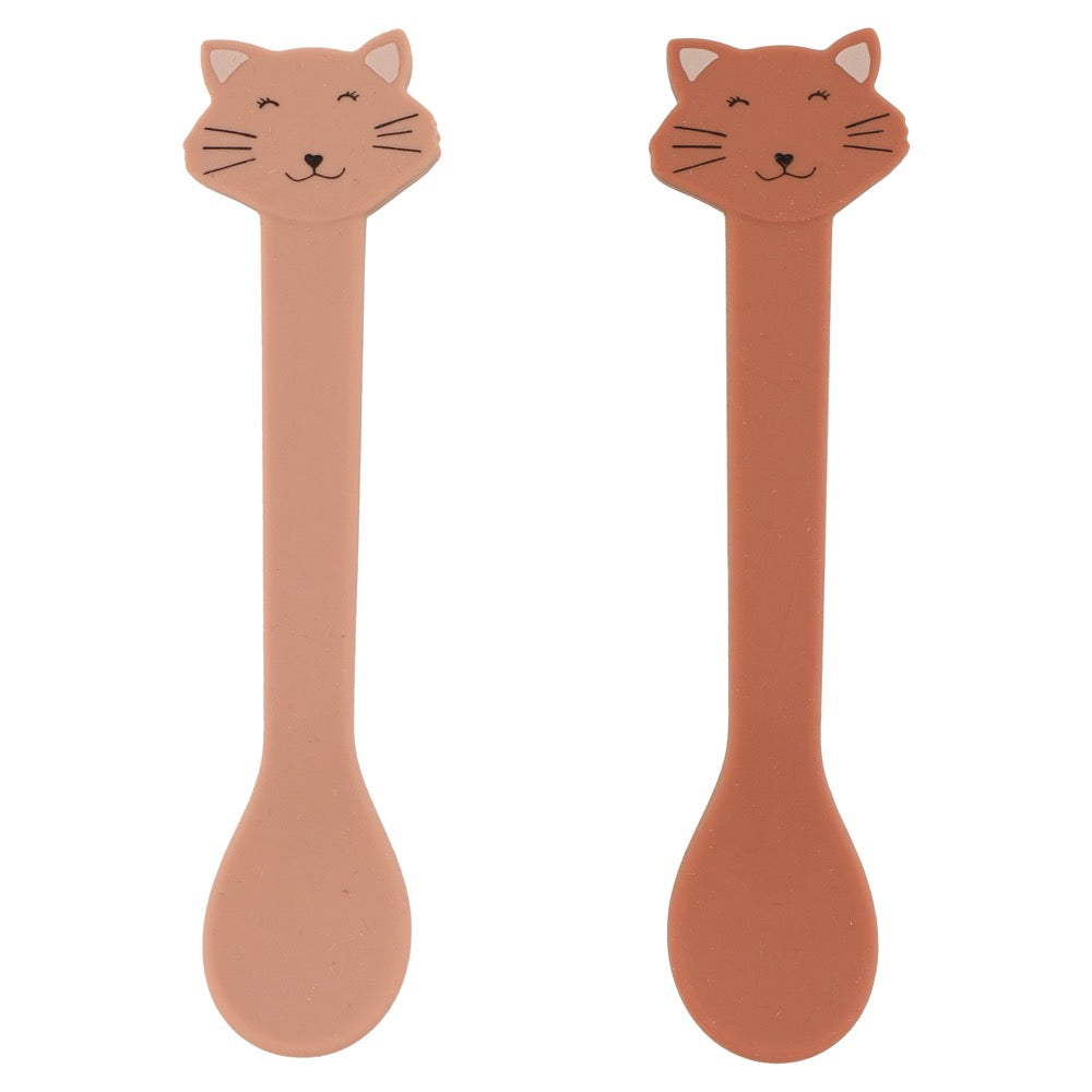 Silicone mealtime feeding spoon 2-pack - Mrs. Cat – Bumbles & Boo