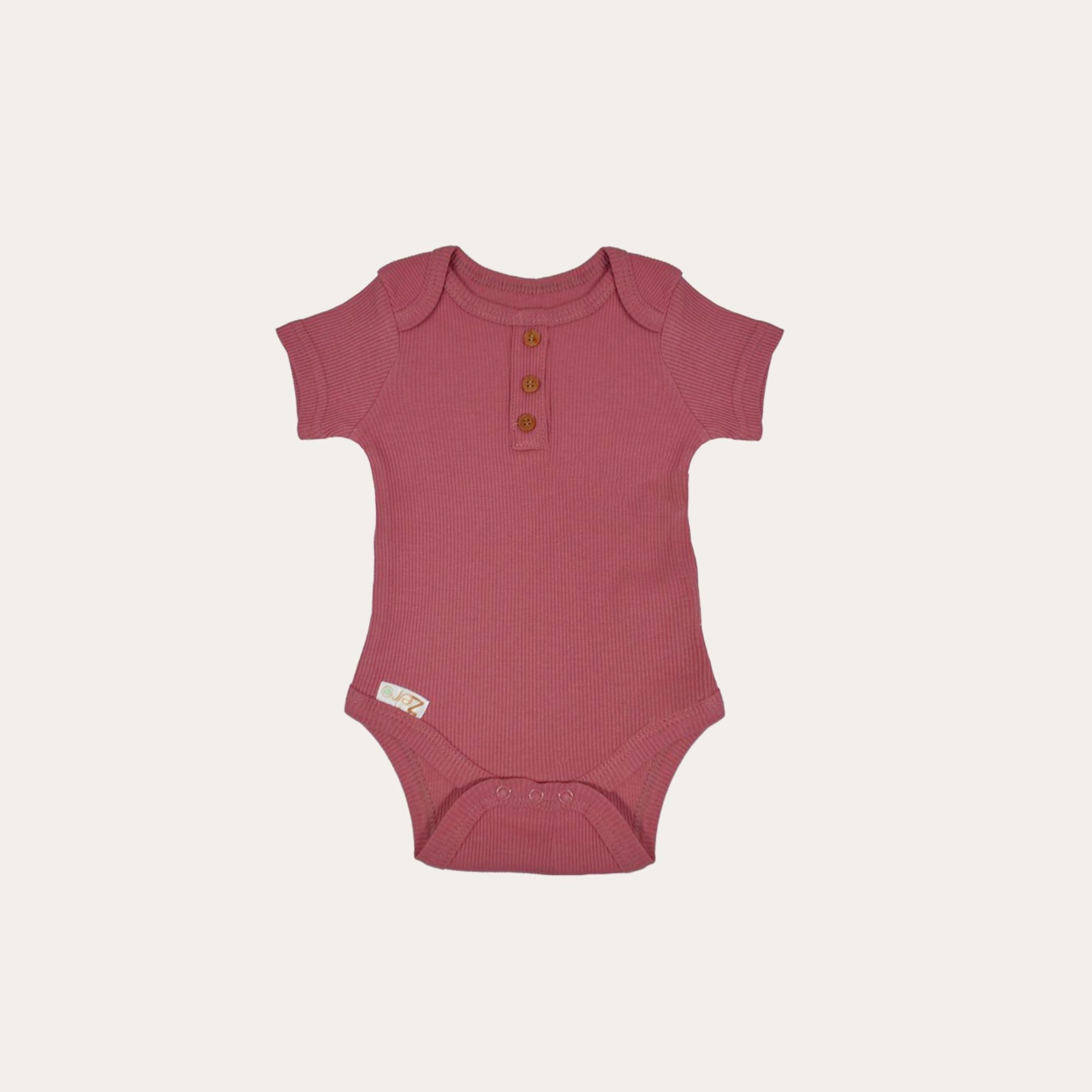 Ribbed Baby Bodysuit - Dark Red Rose - Baby Girl Clothes - Bumbles & Boo