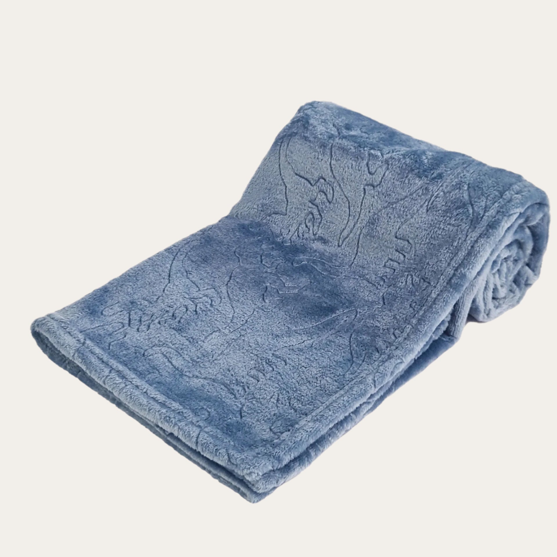 Blue Dinosaur Embossed Blanket - Baby Blankets - Bumbles & Boo