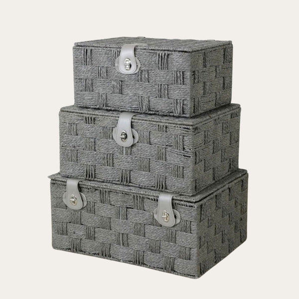Grey Wicker Hamper Basket - Empty Hamper – Bumbles & Boo