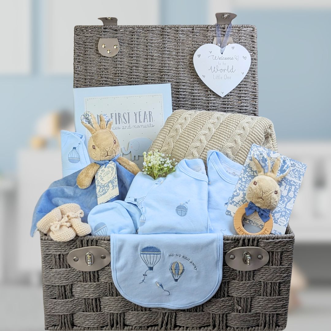 Newborn Hamper with Peter Rabbit | Baby Boy Gift Baskets – Bumbles & Boo