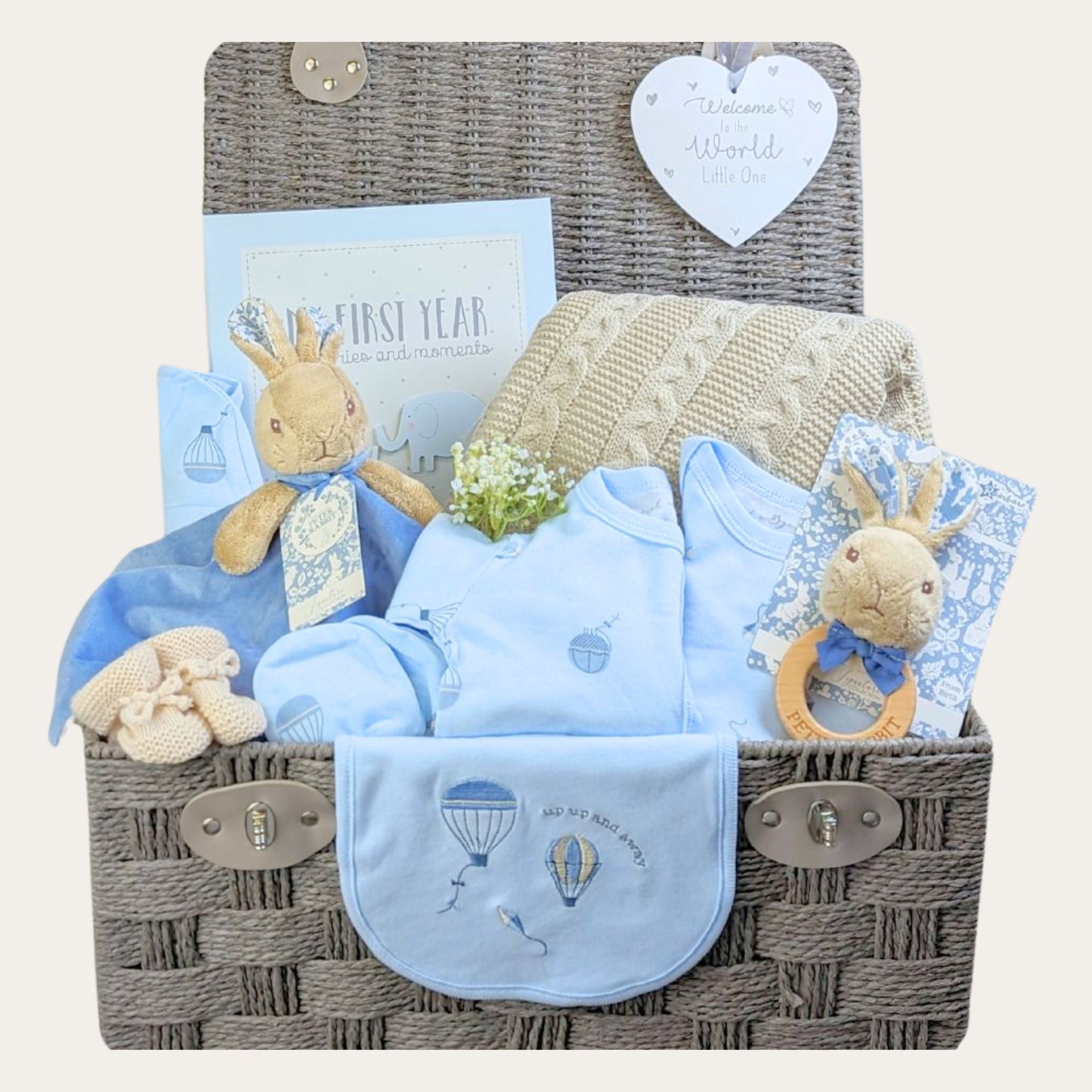 Newborn Hamper with Peter Rabbit Gifts - Baby Boy Baskets – Bumbles & Boo