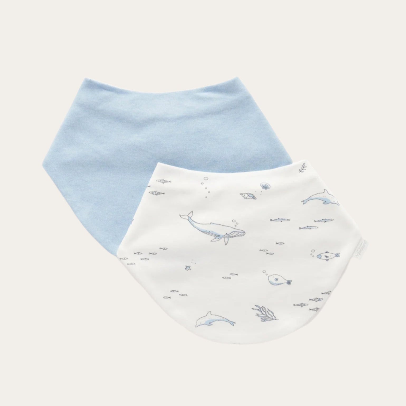 Whale and Blue Dribble Bibs 2 Pack - Baby Bibs - Bumbles & Boo