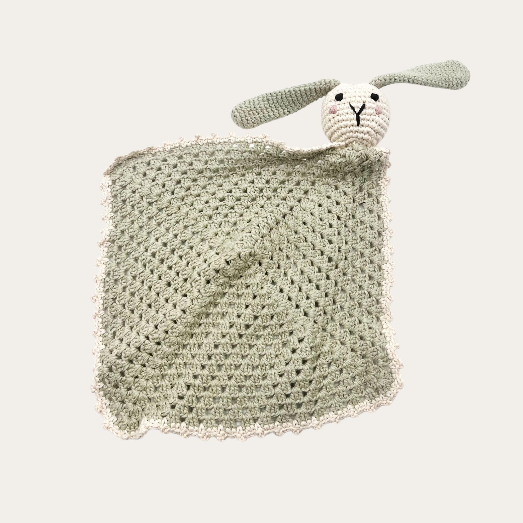 Bunny Rattle Comforter - Sage Green - Organic Baby Toy Rattles ...