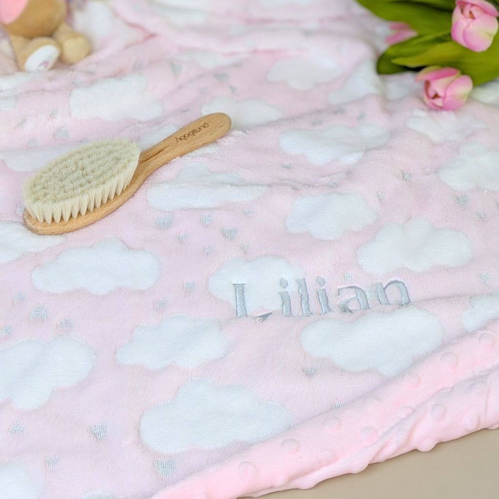 Pink Clouds Dimple Back Blanket - Baby Blankets - Bumbles & Boo