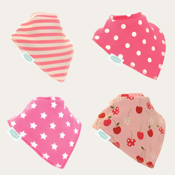 Dibble Bib 4pc 'Pink & Fruity' Gift Set - Baby Bibs - Bumbles & Boo