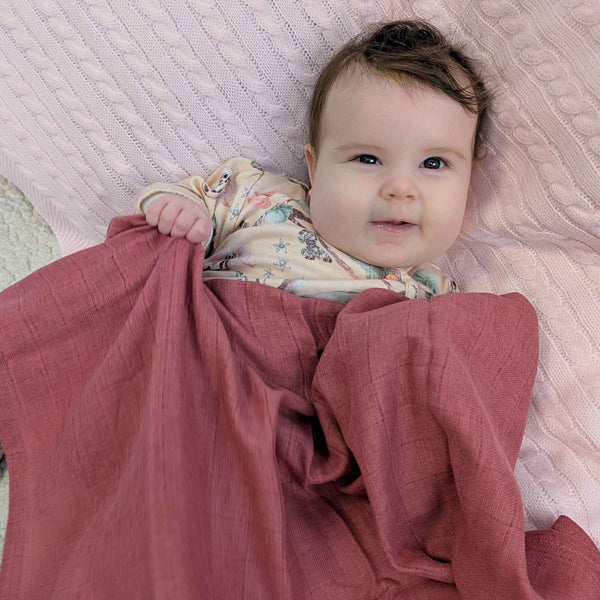 Deco Rose Muslin Square - 100% Cotton - Bumbles & Boo