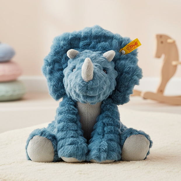 Steiff Soft Cuddly Friends Dixi Triceratops - Baby Toys - Bumbles & Boo