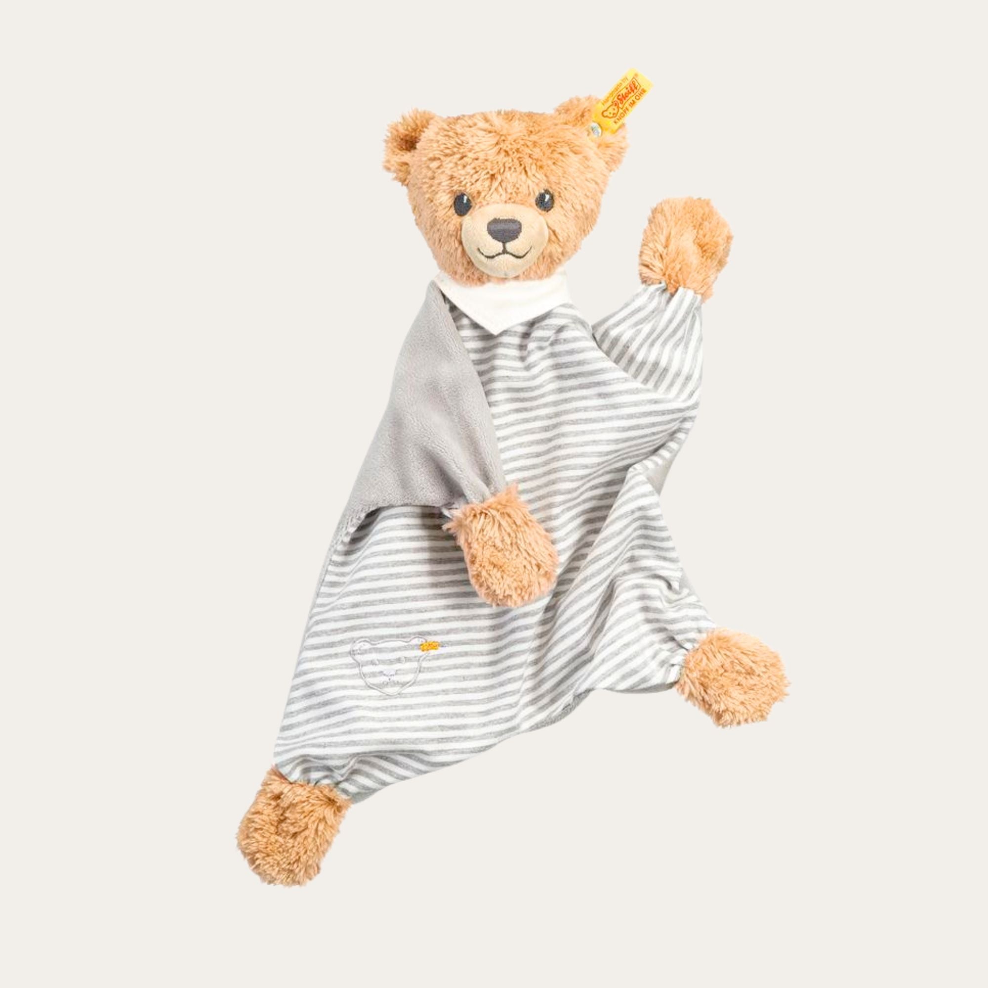 Steiff Sleep Well Grey Bear - Baby Comforter Soother - Bumbles & Boo