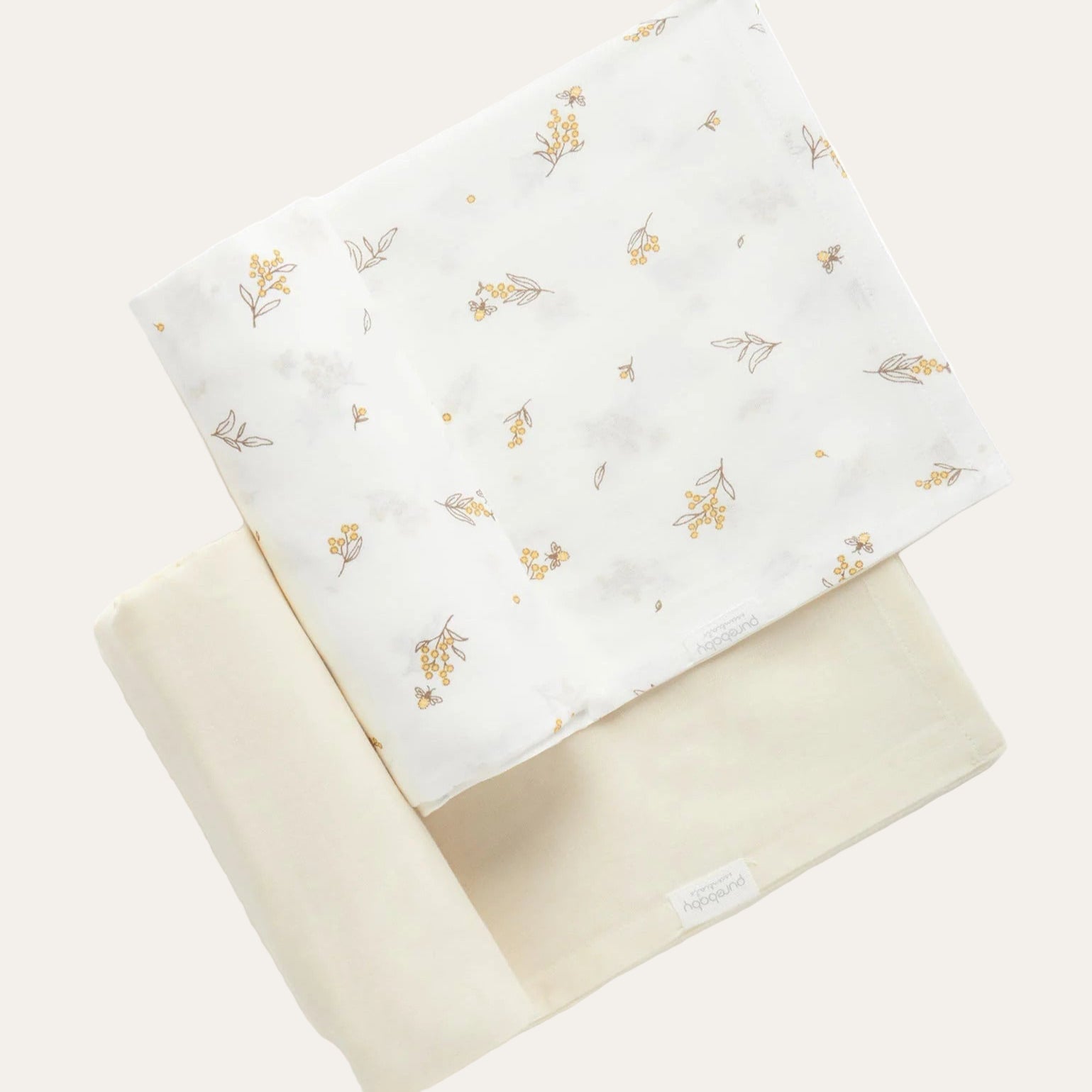 2 Pack Wheat Wattle Baby Muslin Wraps - Organic Cotton - Bumbles & Boo