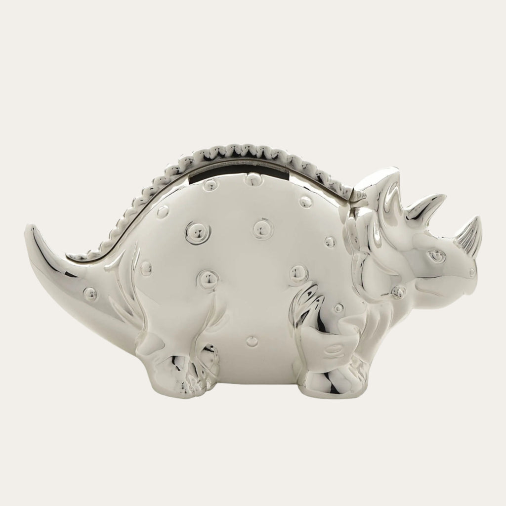 Money Box - Silver Plated Dinosaur - Piggy Bank – Bumbles & Boo