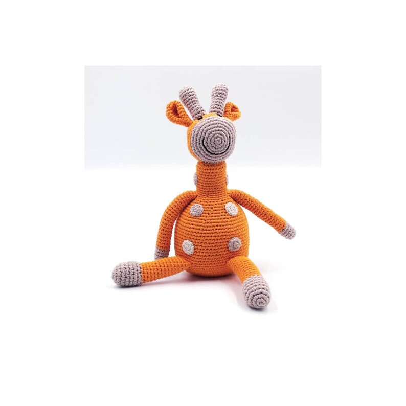 Organic Orange Giraffe Toy Rattle - Baby Toys – Bumbles & Boo